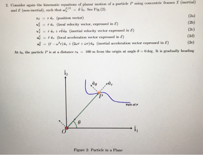 Solved 2. Consider again the kinematic equations of planar | Chegg.com