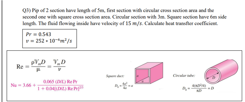 Solved Q3) ﻿Pip of 2 ﻿section have length of 5m, ﻿first | Chegg.com