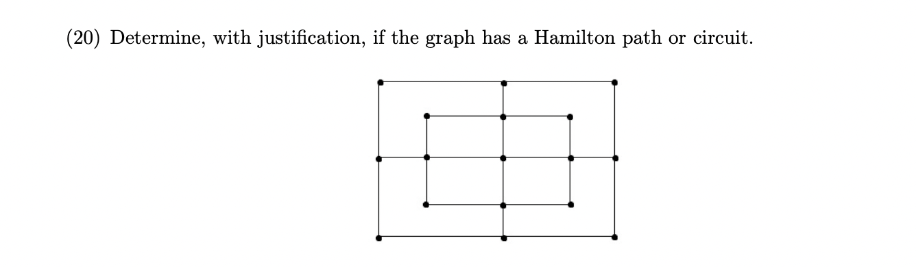 Solved (20) Determine, with justification, if the graph has | Chegg.com