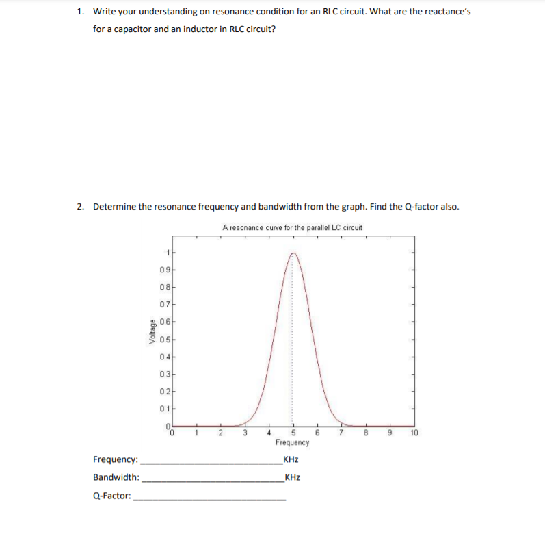Solved 1. Write your understanding on resonance condition | Chegg.com