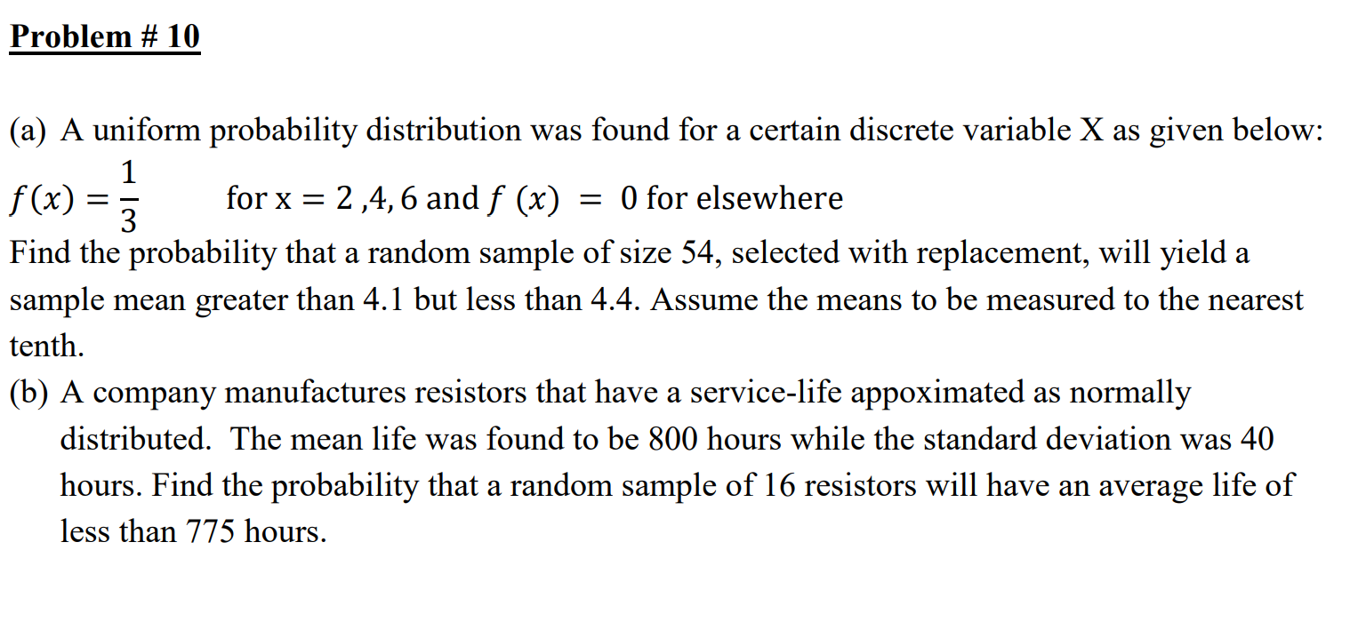 Solved (a) A uniform probability distribution was found for | Chegg.com