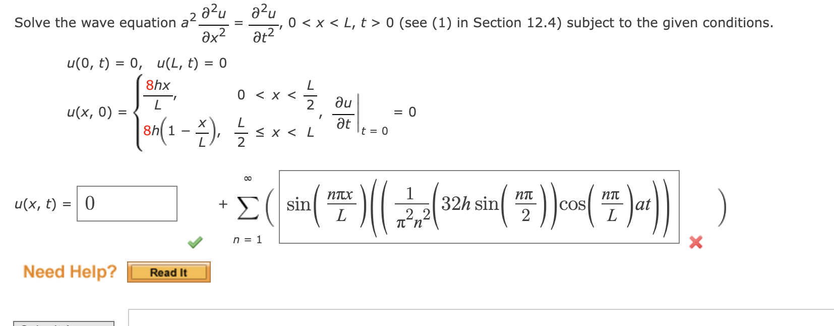 Solved Solve the wave equation | Chegg.com