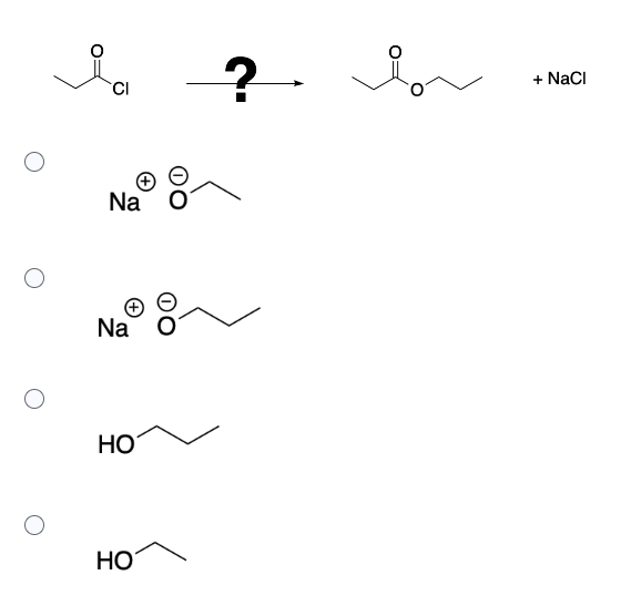 Solved What Are The Correct Reaction Conditions For The