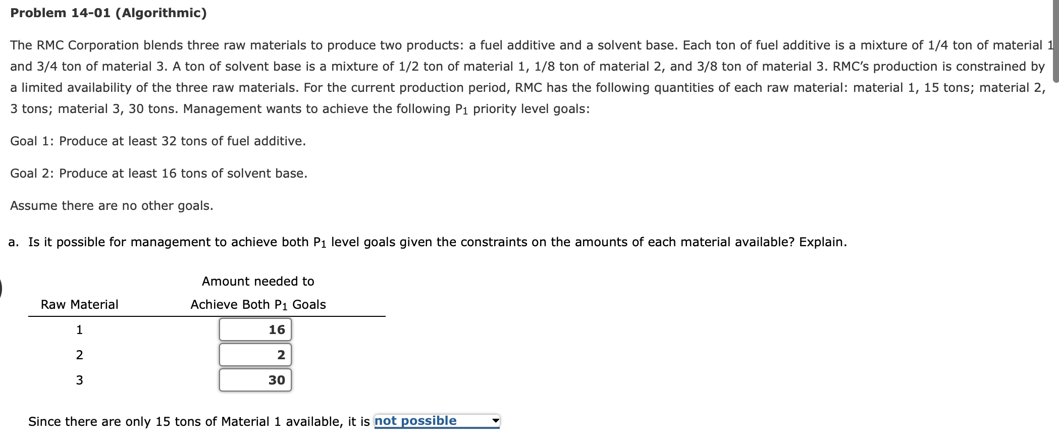 Solved Problem 14-01 (Algorithmic) The RMC Corporation | Chegg.com