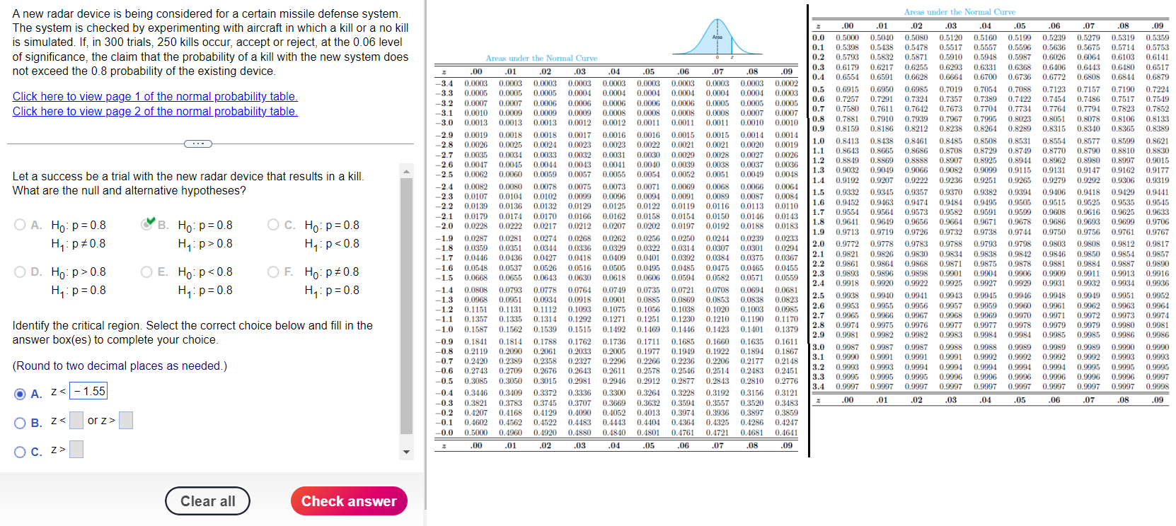 Solved A new radar device is being considered for a certain | Chegg.com