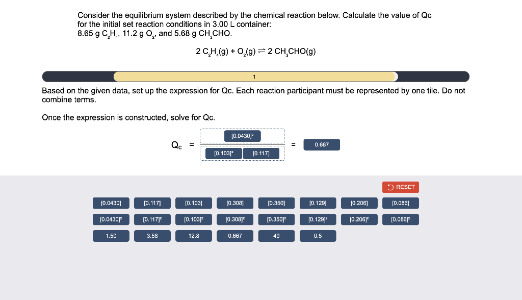 Solved Consider The Equilibrium System Described By The 