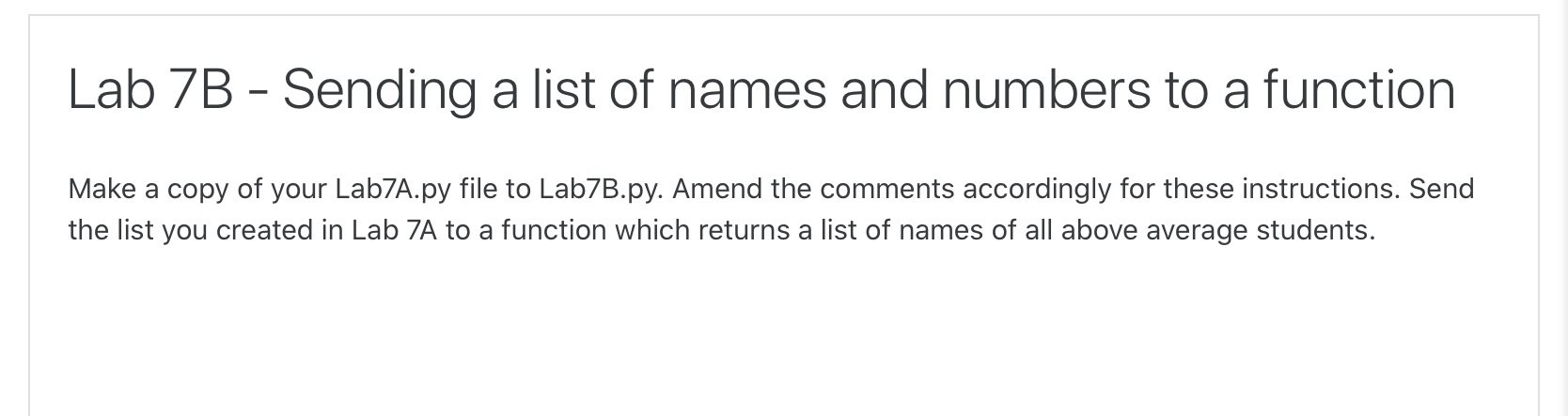 Solved Lab 7A - Using a list of names and numbers Read | Chegg.com