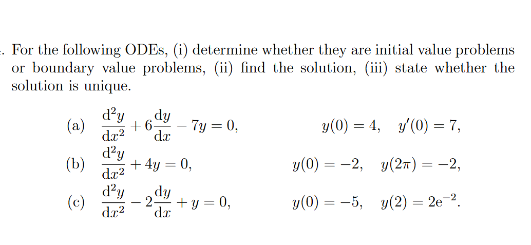 Solved do not use AI For the following ODEs, (i) ﻿determine | Chegg.com
