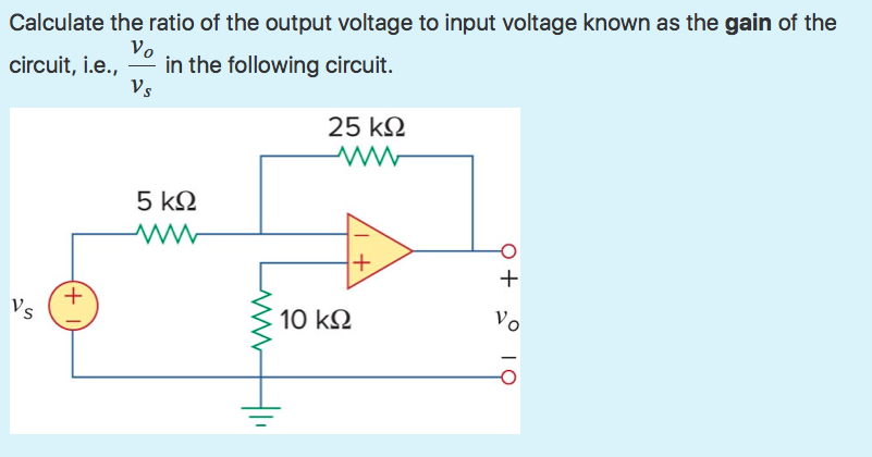Solved Calculate The Ratio Of The Output Voltage To Input