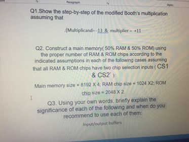 Solved Pro Q1. Show the step-by-step of the modified Booth's | Chegg.com