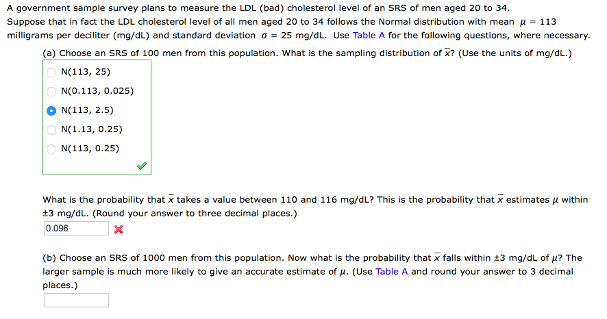 Solved 1. Table A in part b is just the standard normal | Chegg.com