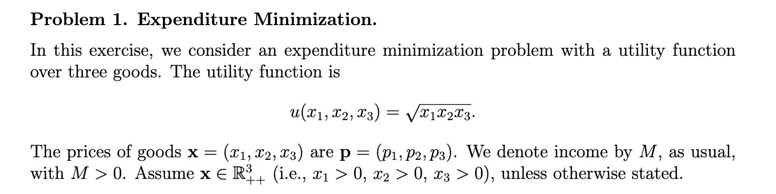 Solved Problem 1 Expenditure Minimization In This