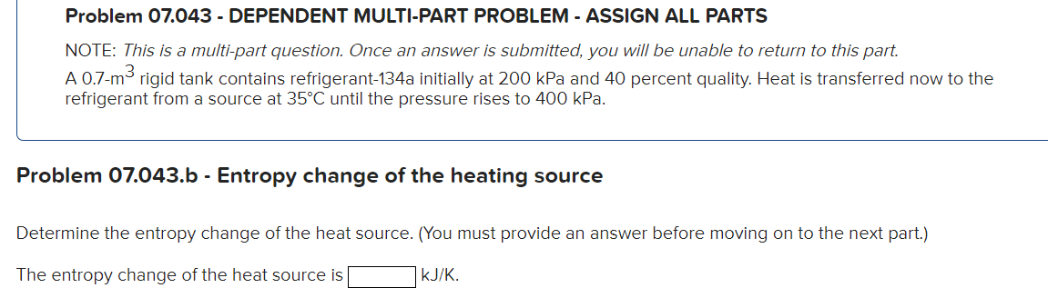 Solved Problem 07.043 - DEPENDENT MULTI-PART PROBLEM - | Chegg.com