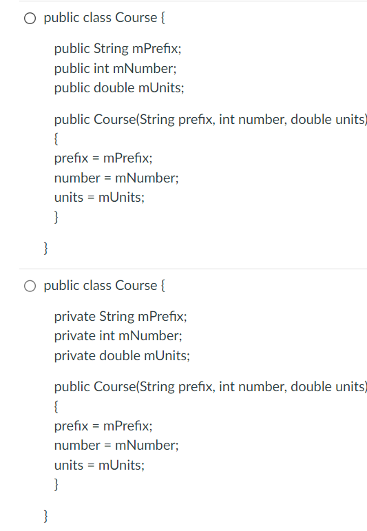 Solved Given the following diagram for the Course class, | Chegg.com