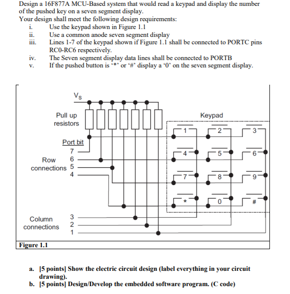 Design a 16F877A MCU-Based system that would read a | Chegg.com