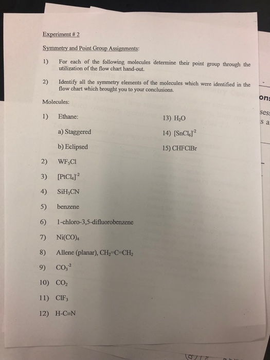 Solved Ex 1) For each of the following molecules determine | Chegg.com