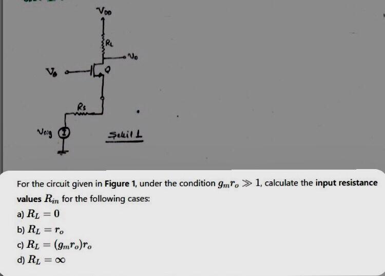 Solved For the circuit given in ﻿Figure 1, ﻿under the | Chegg.com
