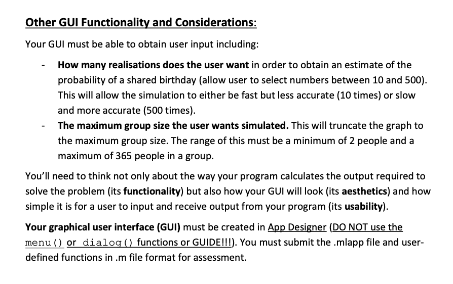 Final Program: Graphical User Interface This final | Chegg.com
