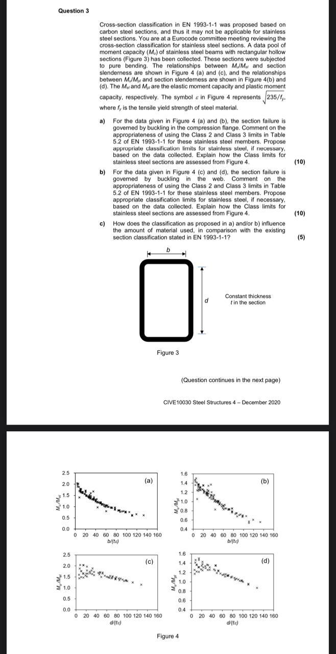 Question 3 Cross-section classification in EN | Chegg.com