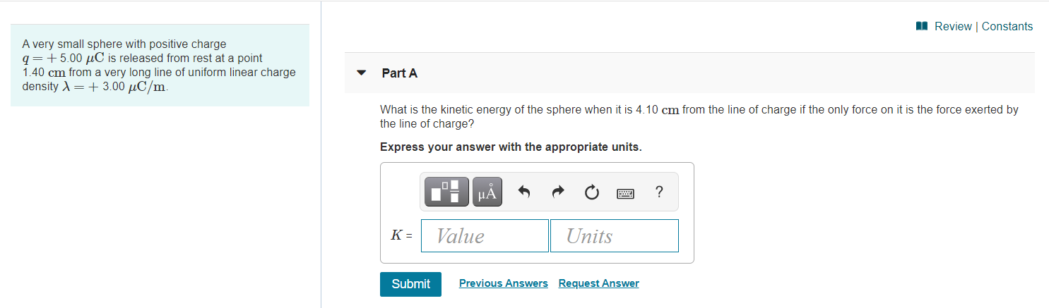 Solved 1 Review Constants A very small sphere with positive | Chegg.com