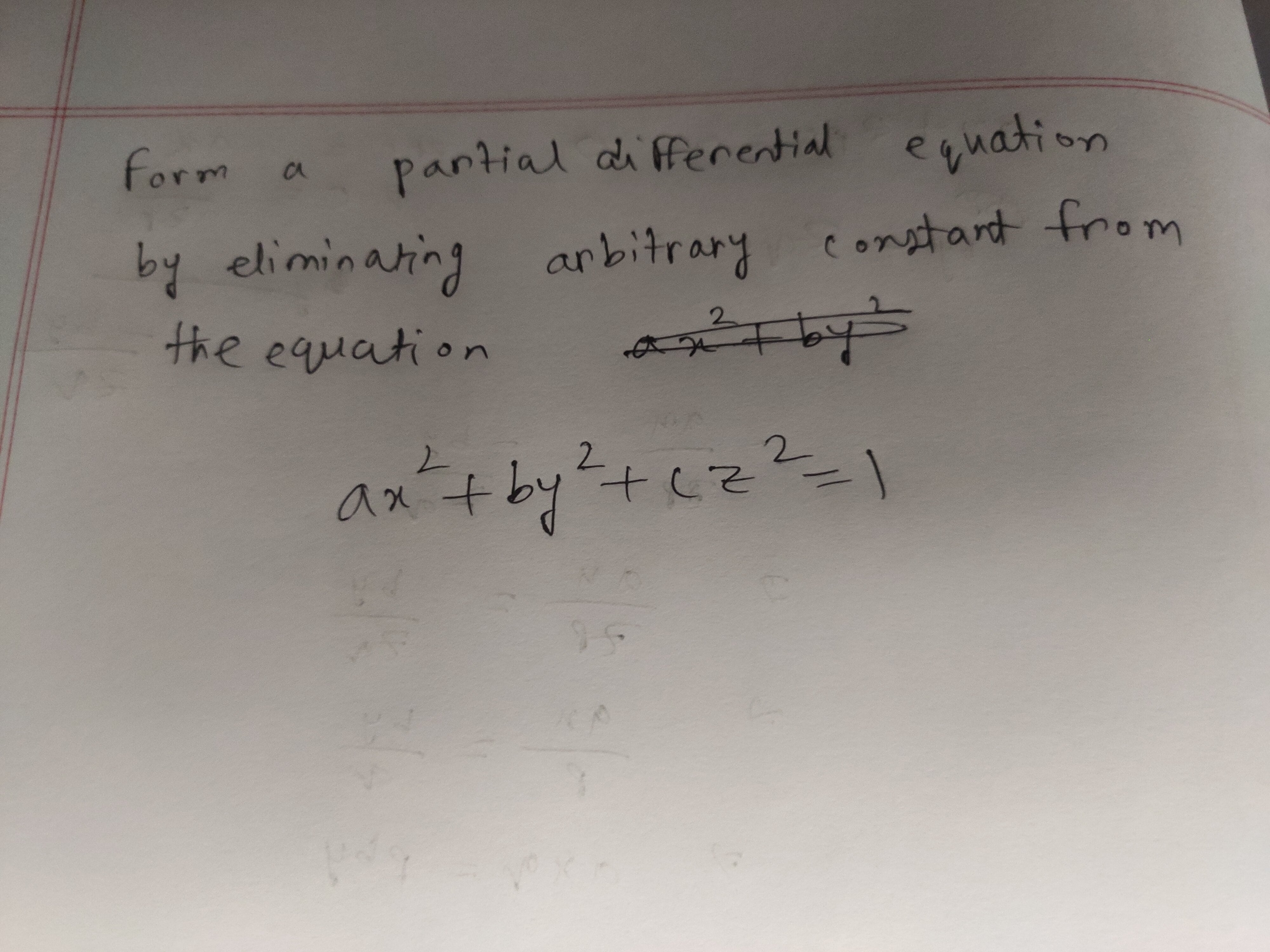 Solved Form a partial differential equation by eliminating | Chegg.com Solved Form a partial differential equation by eliminating | Chegg.com