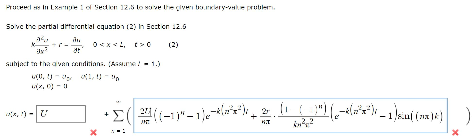 Solved Proceed as in Example 1 of Section 12.6 to solve the | Chegg.com