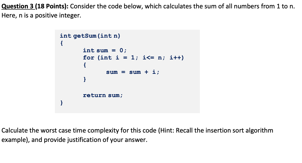 Solved Question 3 (18 Points): Consider the code below, | Chegg.com