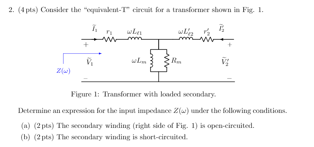 Solved 2. (4 pts) Consider the “equivalent-T” circuit for a | Chegg.com
