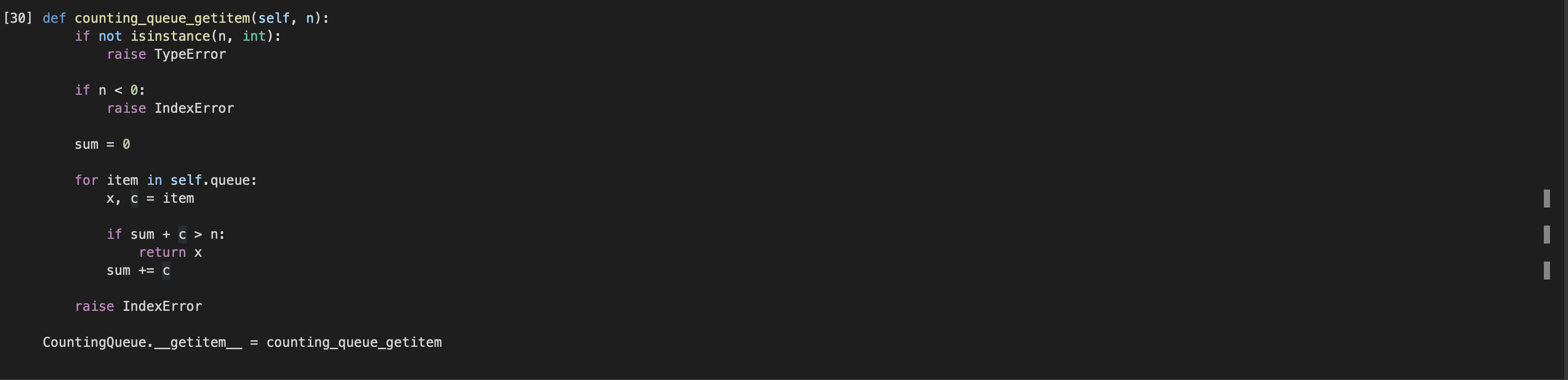 Solved [30] def counting_queue_getitem(self, n): if not | Chegg.com