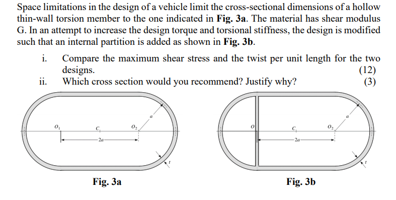 Space limitations in the design of a vehicle limit | Chegg.com