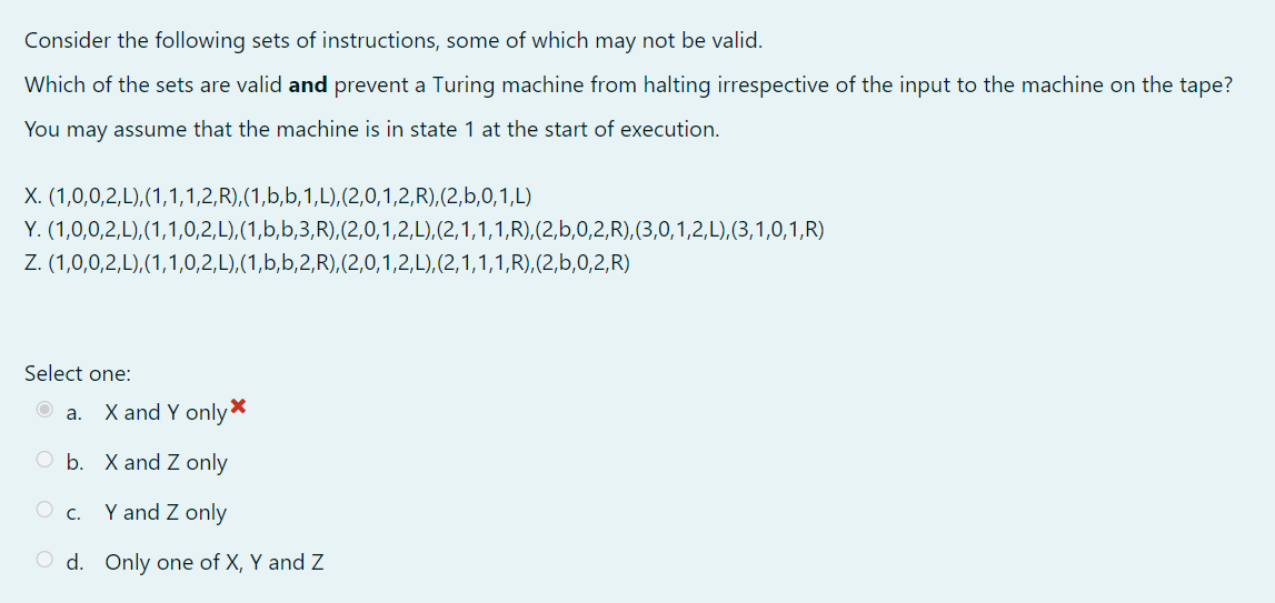 Solved Which of the following are valid sets of instructions | Chegg.com