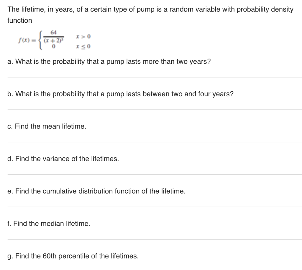 Solved: The Lifetime, In Years, Of A Certain Type Of Pump ... | Chegg.com