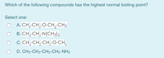 Solved Which of the following compounds has the highest | Chegg.com