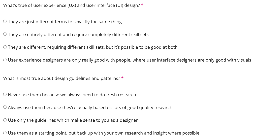 Solved Here are some UX designer questions I need the | Chegg.com