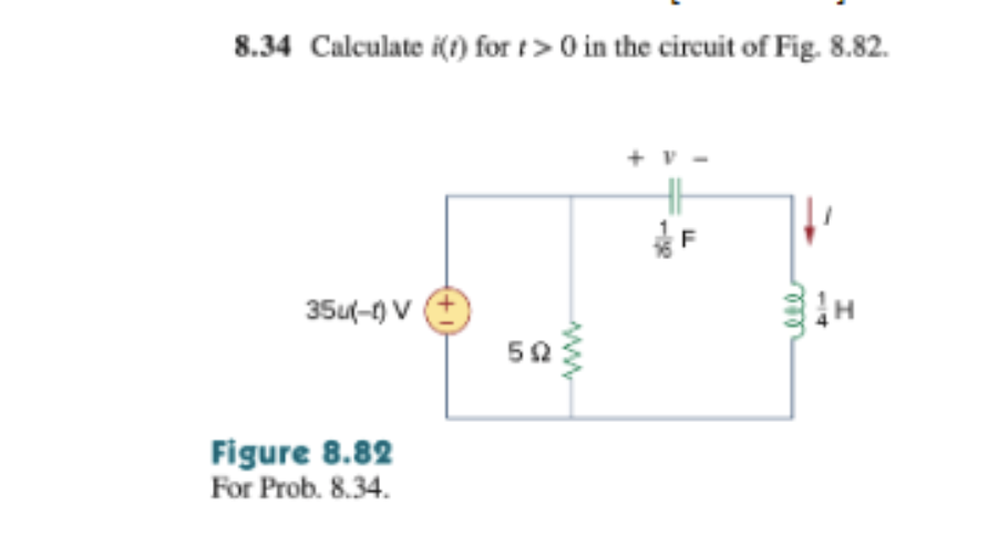 Solved 8.34 Calculate i(t) for t>0 in the circuit of Fig. | Chegg.com