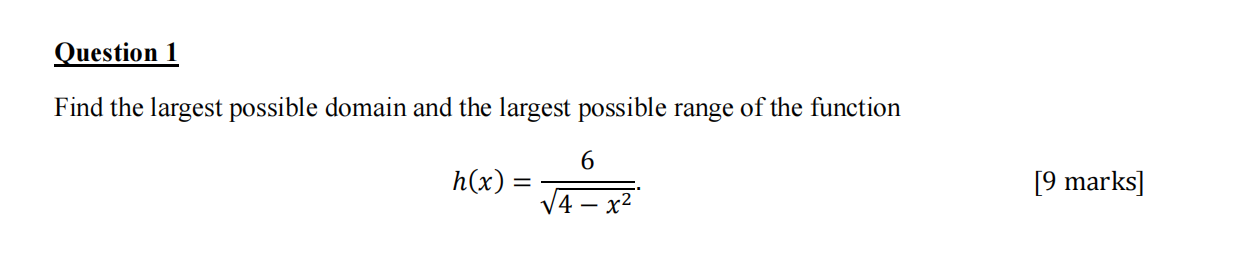 Solved Find the largest possible domain and the largest | Chegg.com