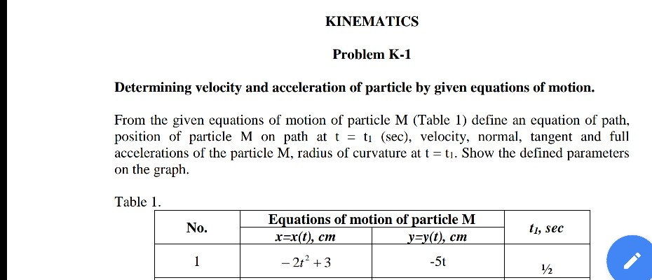 Solved KINEMATICS Problem K-1 Determining velocity and | Chegg.com
