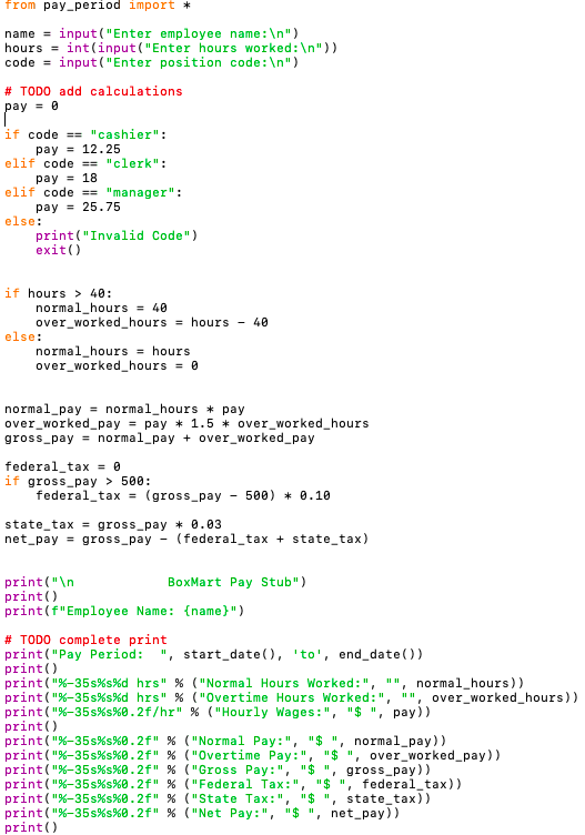 Solved I'm working in python. I can't get the final portion | Chegg.com