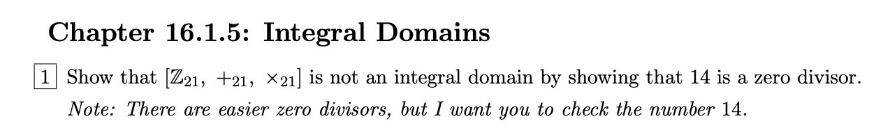 Solved Chapter 16.1.5: Integral Domains Show that | Chegg.com