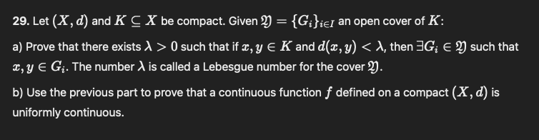 Solved Let (x,d) ﻿and Ksubex be ﻿compact. Given | Chegg.com