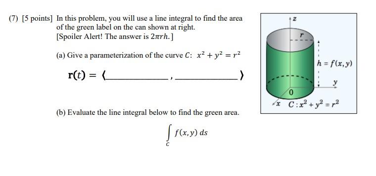 Solved (7) [5 points] In this problem, you will use a line | Chegg.com