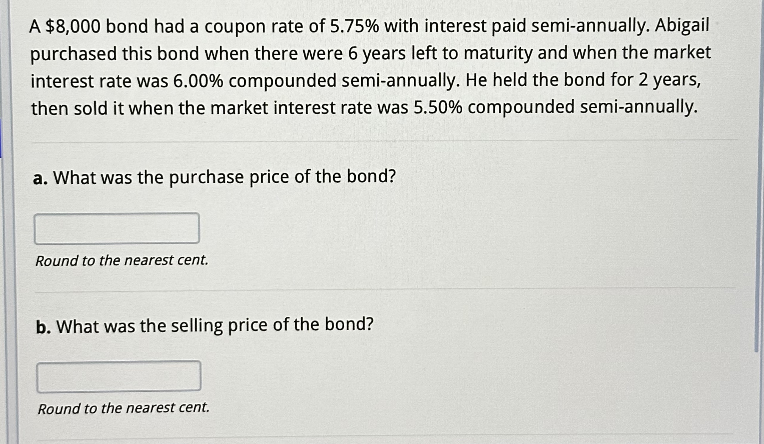 Solved A $5,000 bond that carries a 4.00% coupon rate | Chegg.com