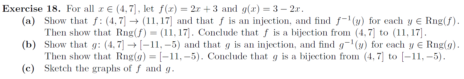 Solved Exercise 18 For All X∈ 4 7] Let F X 2x 3 And