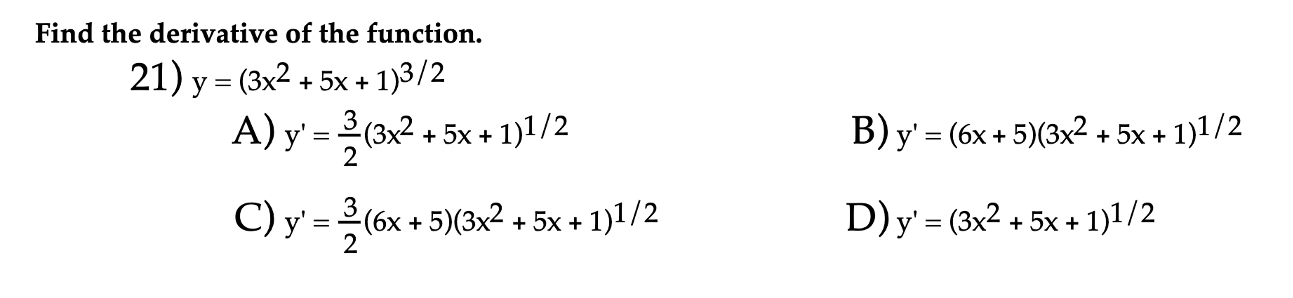 Solved Find the derivative of the | Chegg.com