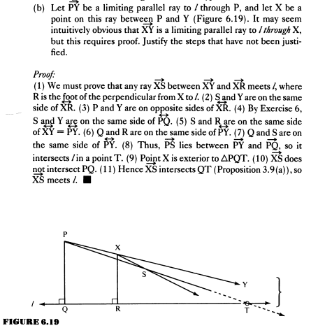 Solved (b) Let PY be a limiting parallel ray to / through P, | Chegg.com