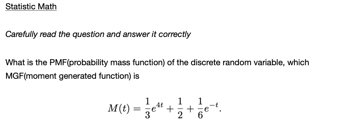 Solved Statistic Math Carefully read the question and answer | Chegg.com