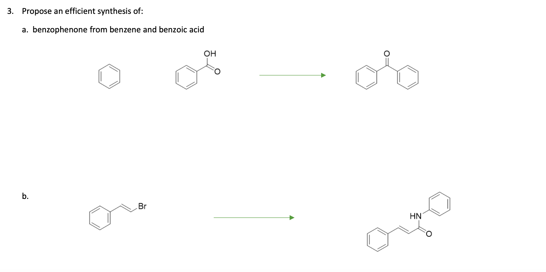 Solved 3. Propose an efficient synthesis of: a. benzophenone | Chegg.com