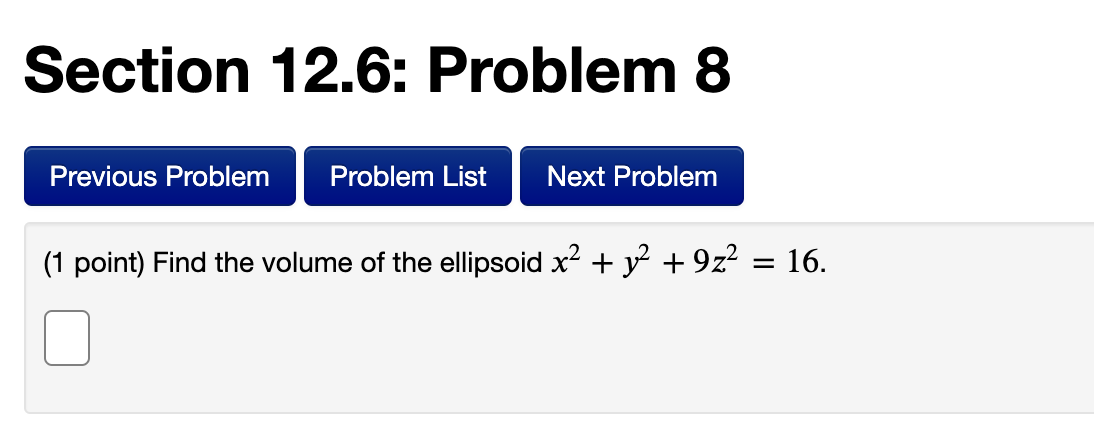 Solved Section 12.6: Problem 8 Previous Problem Problem List | Chegg.com