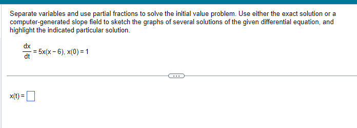Solved Separate variables and use partial fractions to solve | Chegg.com Solved Separate variables and use partial fractions to solve | Chegg.com