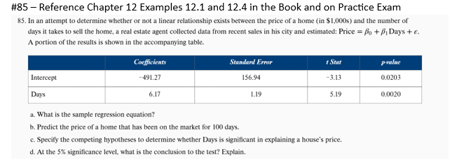 Solved 85 - Reference Chapter 12 Examples 12.1 and 12.4 in | Chegg.com